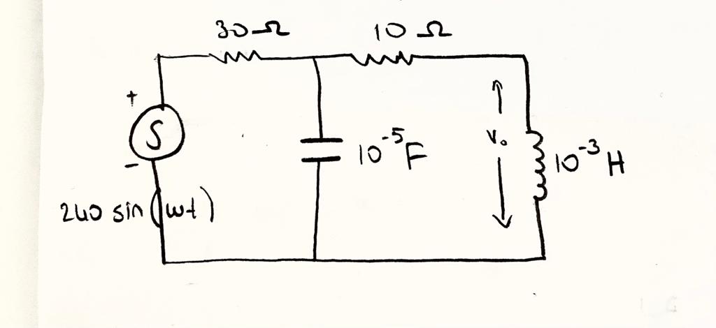 Solved The network's Output is the voltage across inductor. | Chegg.com