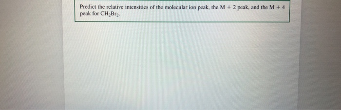 Solved Predict the relative intensities of the molecular ion | Chegg.com