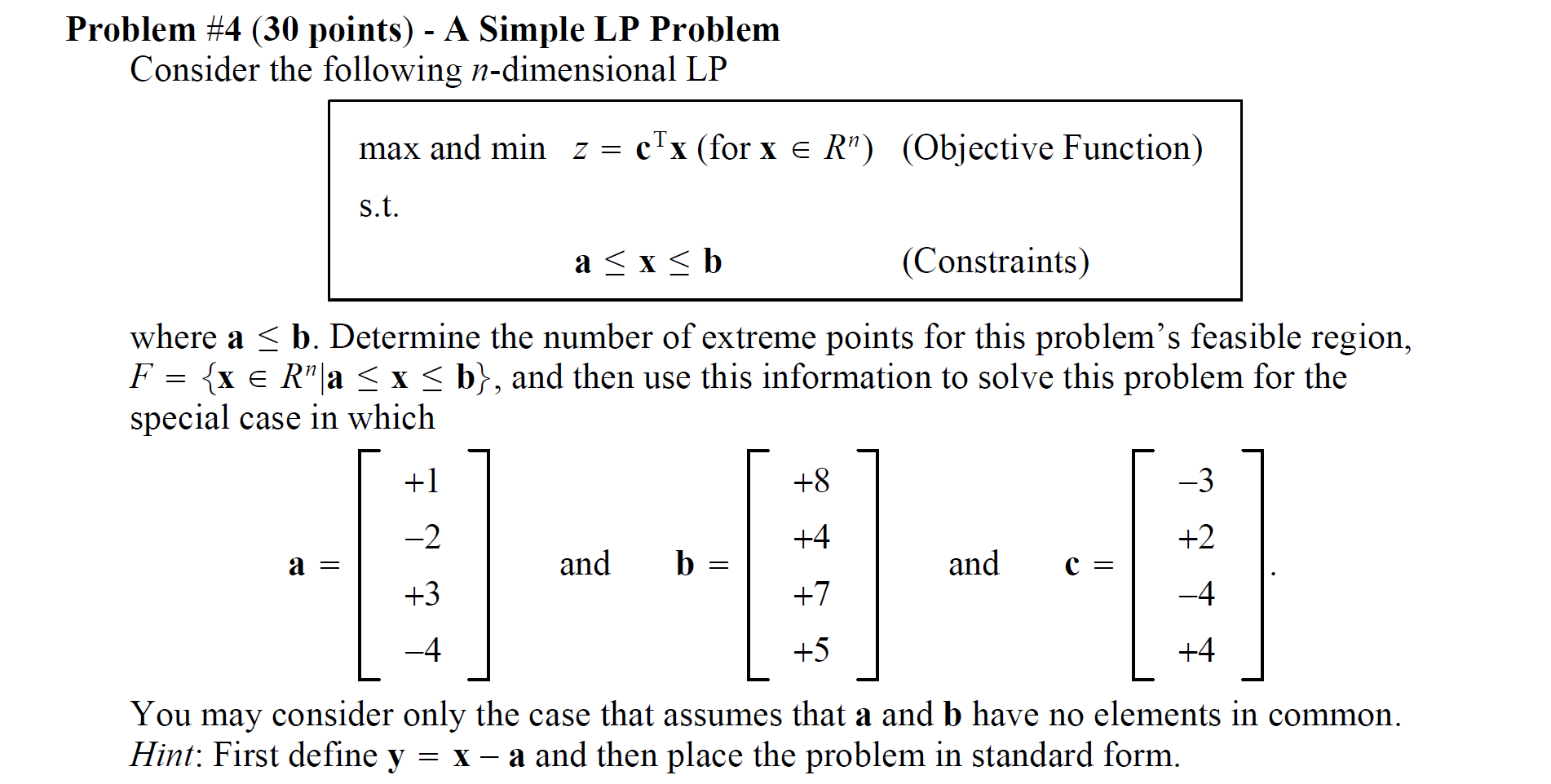 Problem #4 (30 points) - A Simple LP Problem Consider | Chegg.com