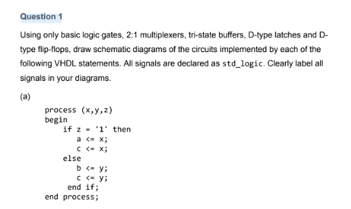 Solved Question 1 Using only basic logic gates, 2:1 | Chegg.com
