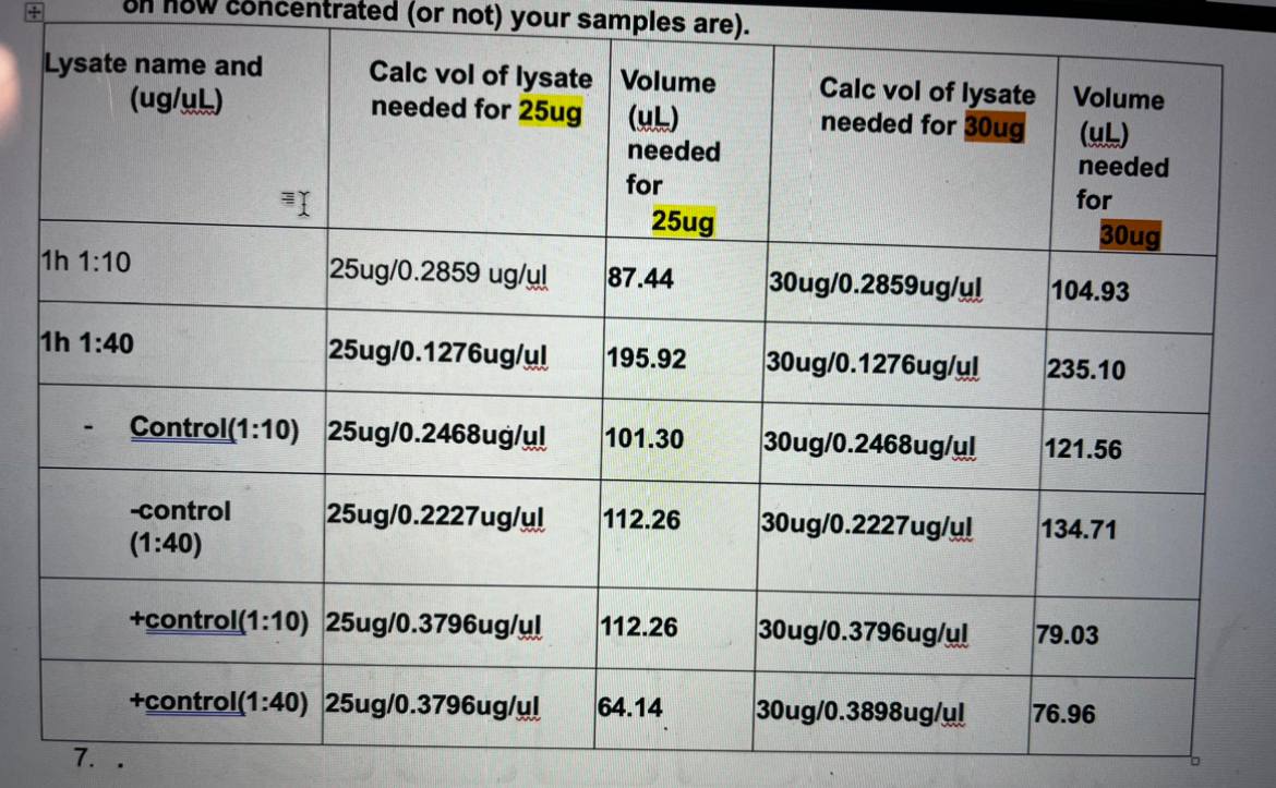 Solved b) Complete the table to show how you will make 25uL | Chegg.com