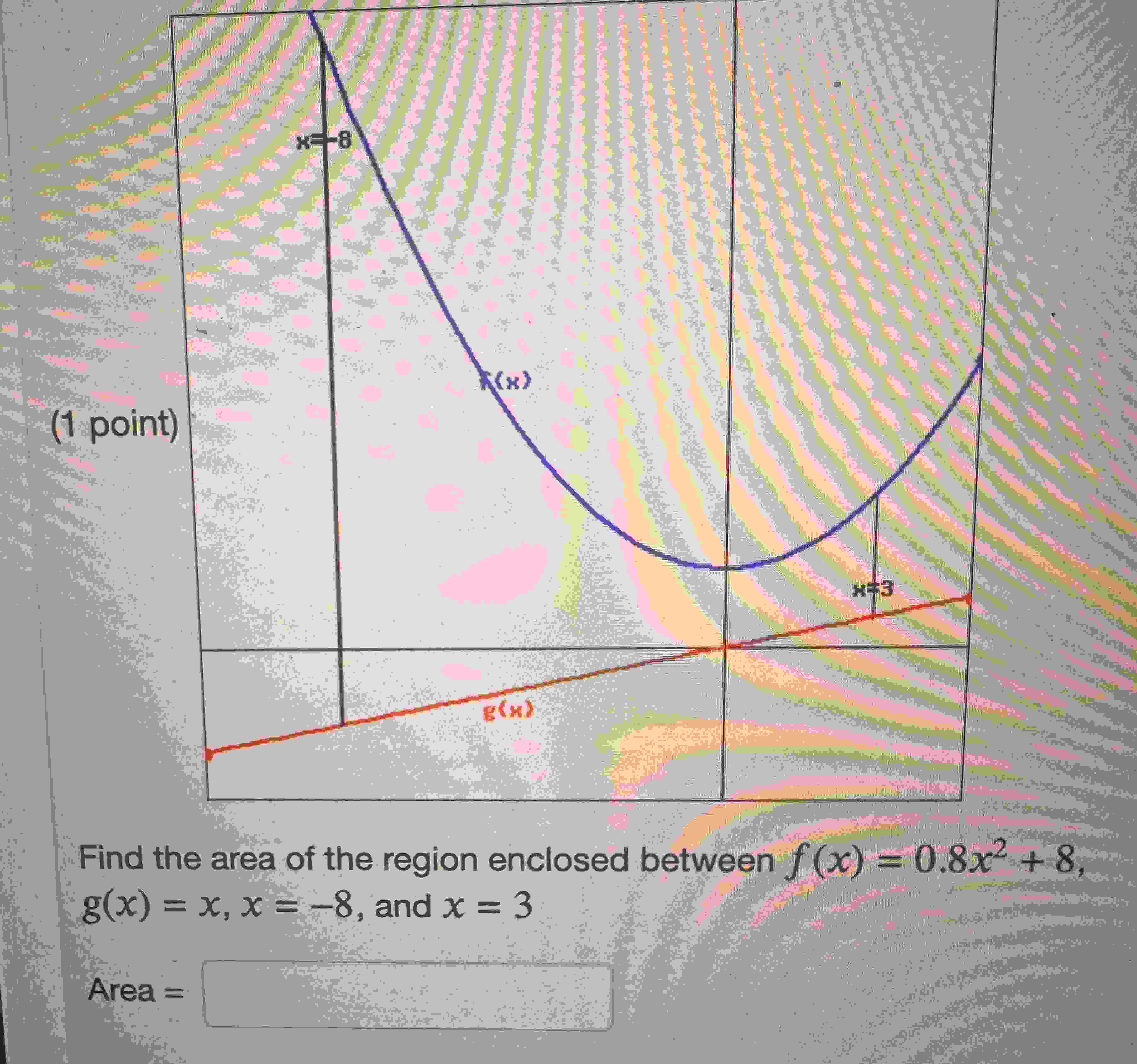 Solved Find The Area Of The Region Enclosed Between