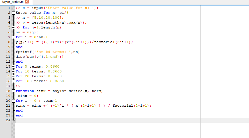 Solved A Script File To Calculate Sine Series Calculate Gx 3803