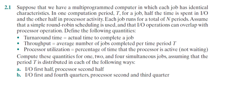 Solved 2.1 Suppose that we have a multiprogrammed computer | Chegg.com
