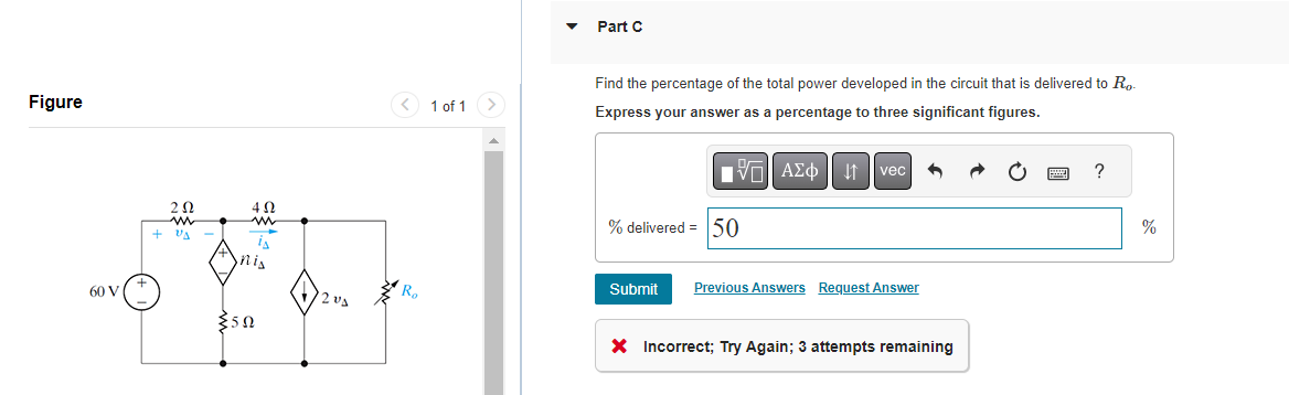 Solved The variable resistor (Ro) in the circuit in is | Chegg.com