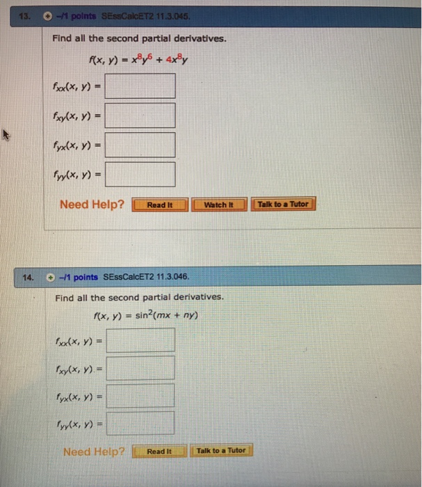 Solved 11. -1 polnts SEssCalcET2 11.3.039. Use implicit | Chegg.com Solved 11. -1 polnts SEssCalcET2 11.3.039. Use implicit | Chegg.com