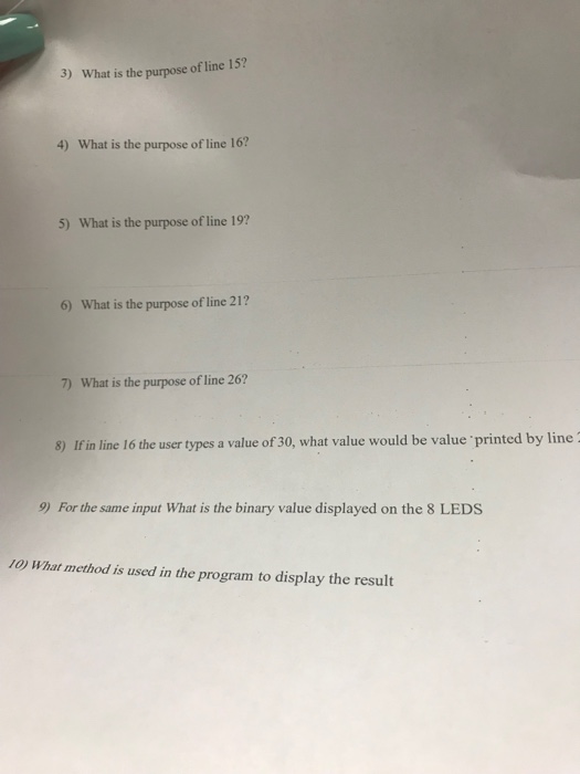 Solved PART V -Given the following Program Instruction Line | Chegg.com