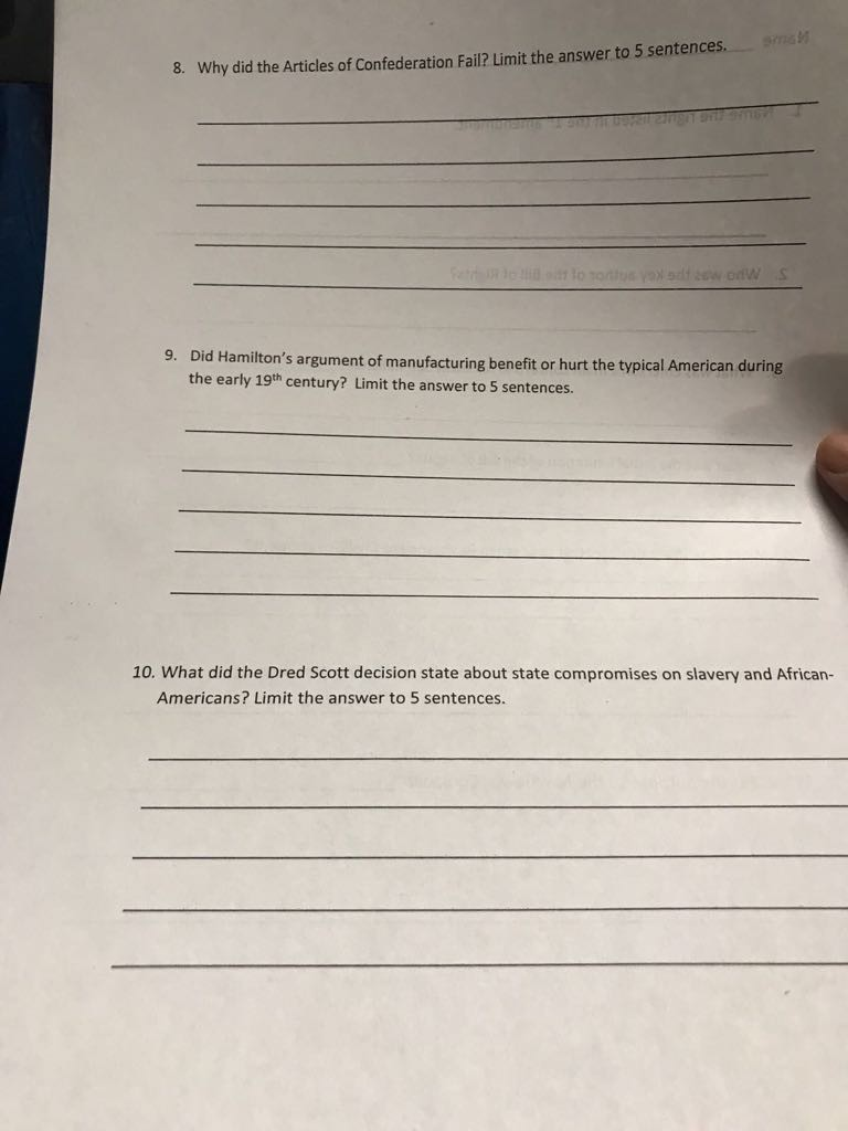 Solved 8. Why did the Articles of Confederation Fail? Limit | Chegg.com