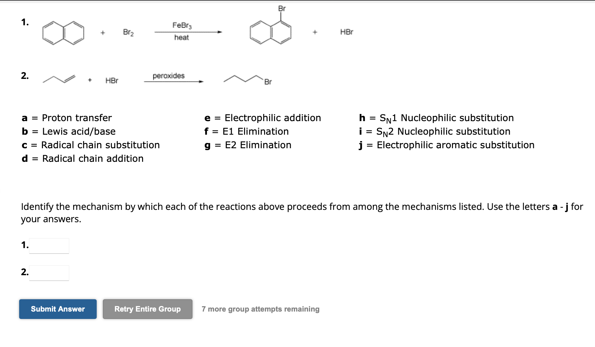 Solved +HBra= ﻿Proton transfere= ﻿Electrophilic | Chegg.com