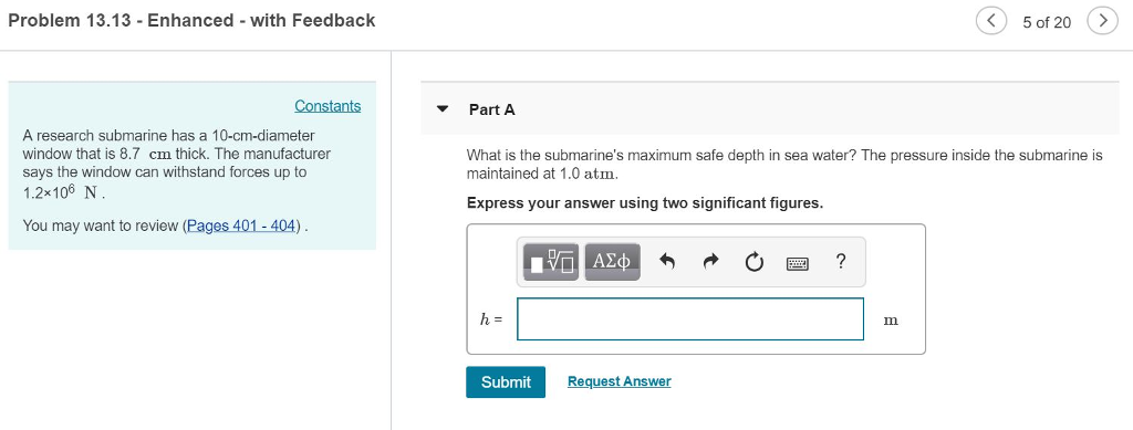 Solved Problem 13.13 - Enhanced with Feedback 5 of 20 > | Chegg.com