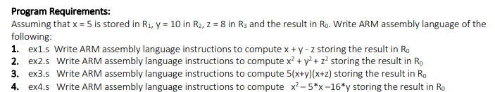Solved Trying to understand what all commands I need for ARM | Chegg.com