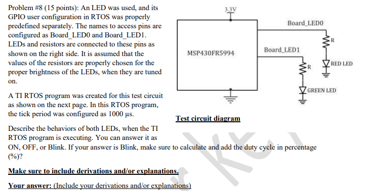 Solved Problem #8 ( 15 points): An LED was used, and its | Chegg.com