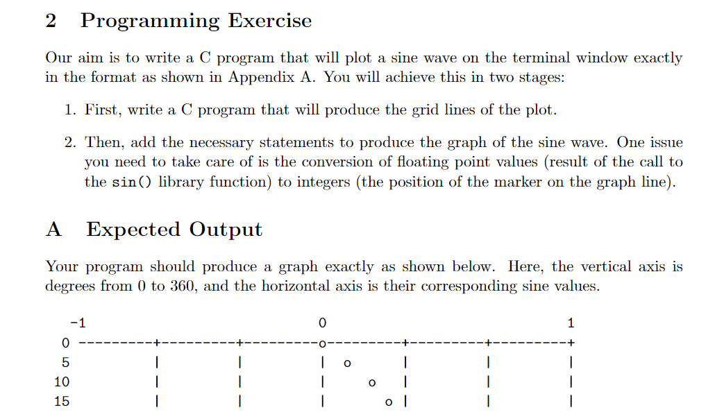 Solved 2 Programming Exercise Our aim is to write a C | Chegg.com