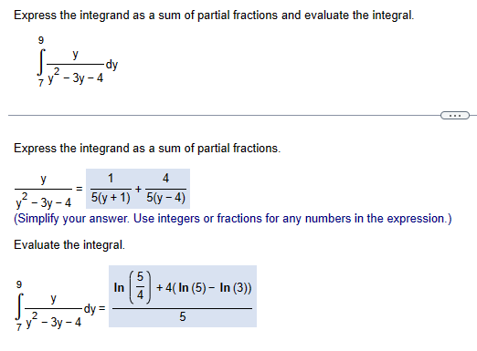 Solved Express the integrand as a sum of partial fractions | Chegg.com