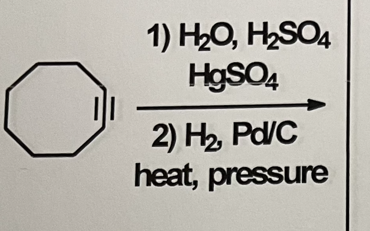 Solved 1) H20, H2SO4 HgSO4 2) H2, PDC heat, pressure | Chegg.com