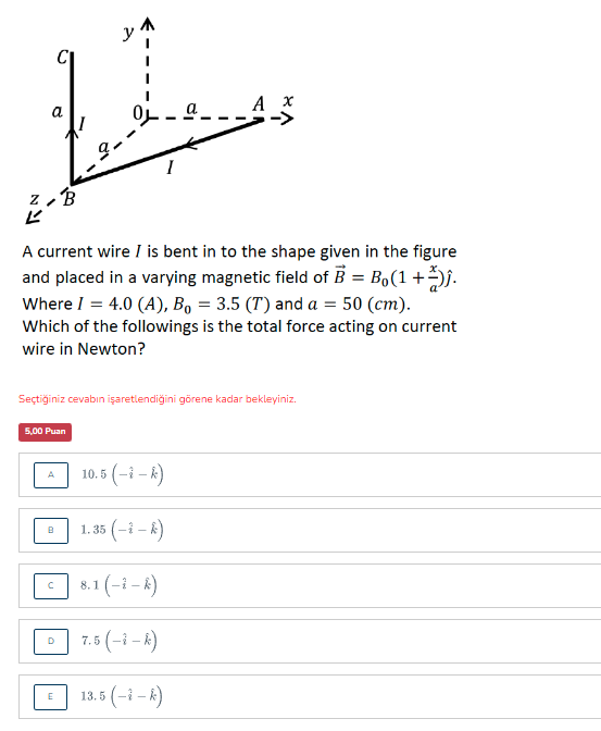 Solved A current wire I is bent in to the shape given in the | Chegg.com