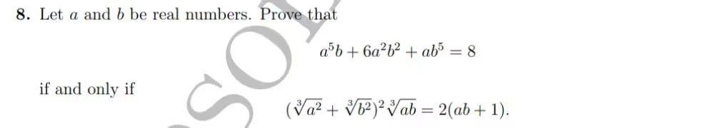 Solved 8. Let a and b be real numbers. Prove that | Chegg.com