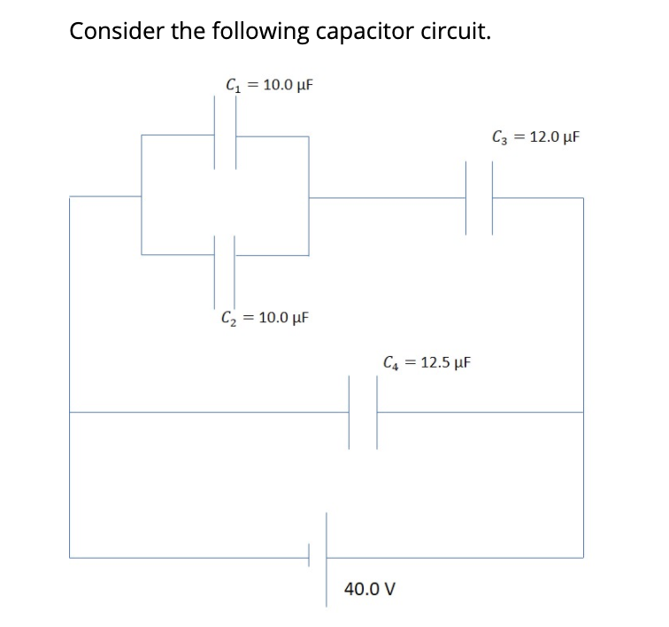 Solved A) Find the equivalent capacitance in microfarads B) | Chegg.com