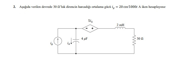 Solved 2.) Calculate the average power consumed by the 30 Ω | Chegg.com