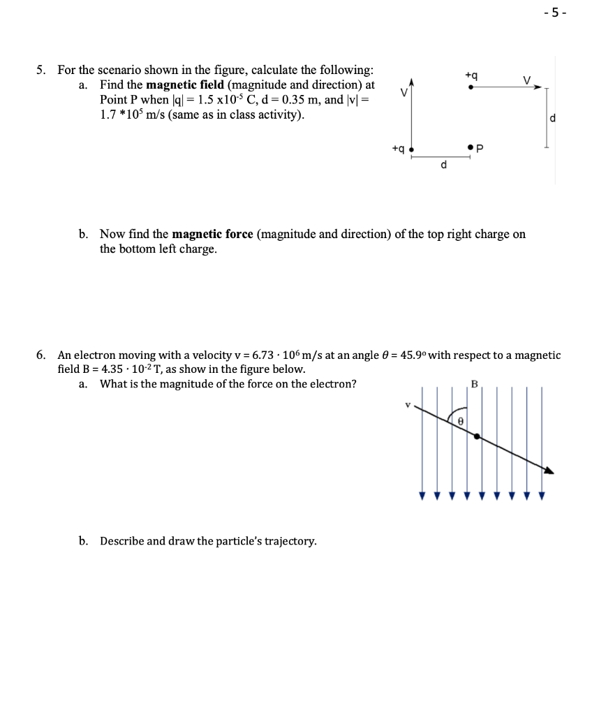 Solved - 5 - + 5. For the scenario shown in the figure, | Chegg.com
