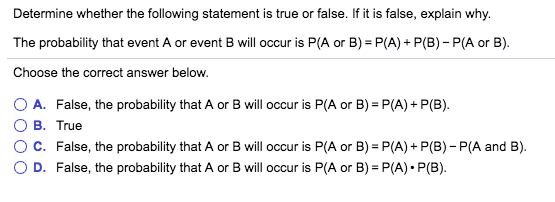 Solved Determine whether the following statement is true or | Chegg.com