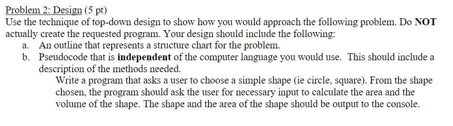 Solved Problem 2: Design (5pt) Use the technique of top-down | Chegg.com