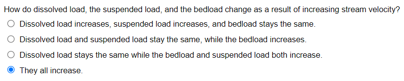 Solved How do dissolved load, the suspended load, and the | Chegg.com