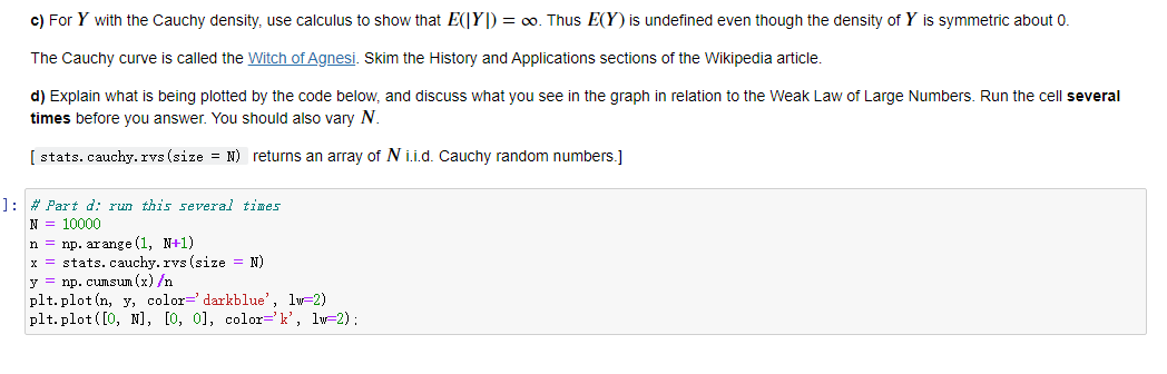 Solved 2. Cauchy Density This exercise is about a density | Chegg.com