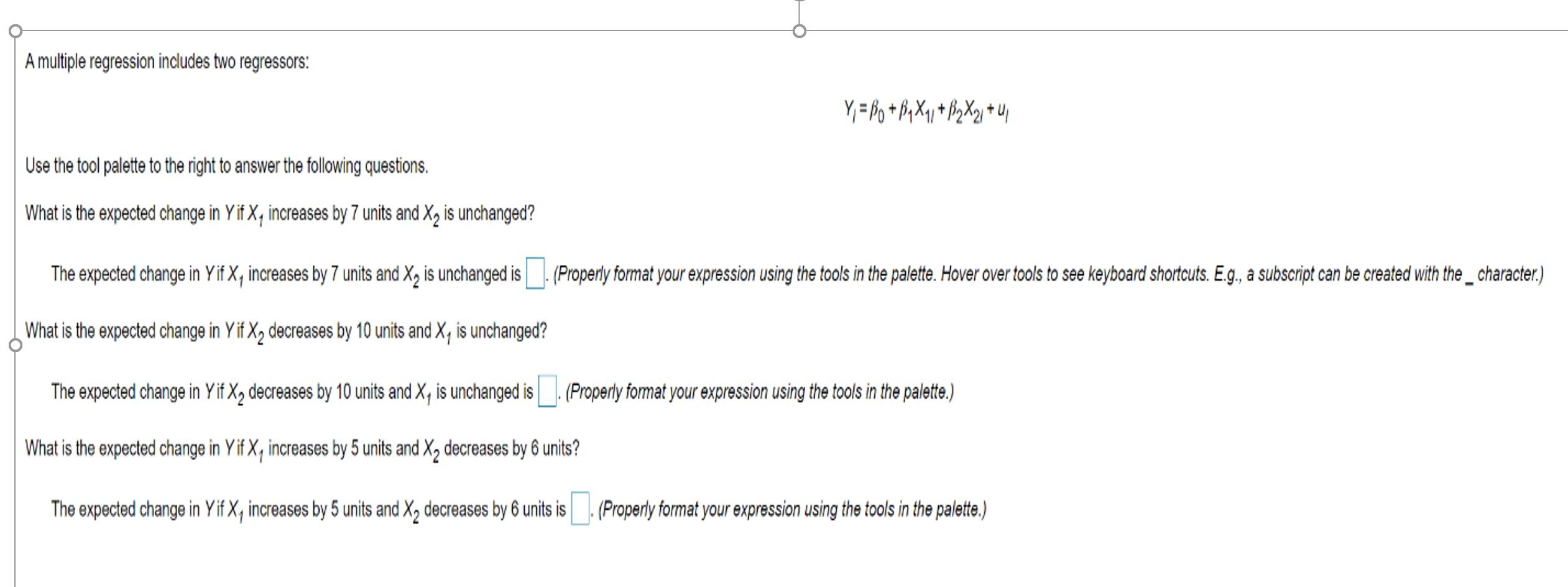 Solved A Multiple Regression Includes Two Regressors Y 