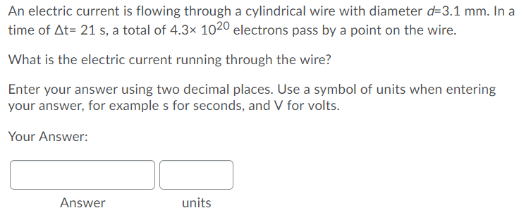Solved An electric current is flowing through a cylindrical | Chegg.com