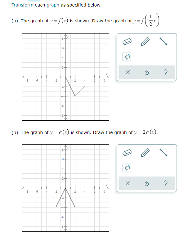 Solved Transform each graph as specified below. (a) The | Chegg.com