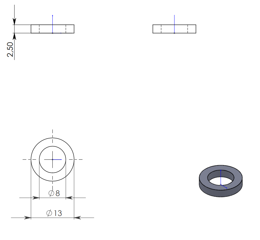 Solved For the given part, model the part using solidworks | Chegg.com