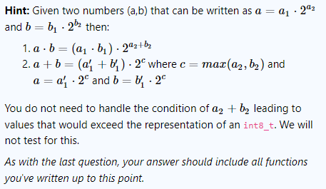 Solved Add and Multiply Functions for Float24 Write two | Chegg.com