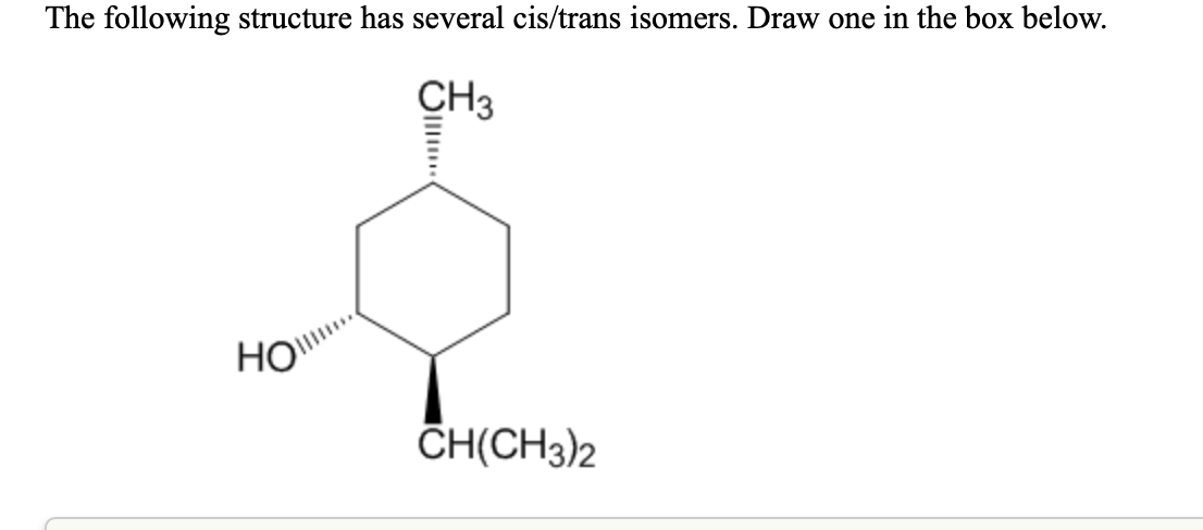 Solved The following structure has several cis/trans | Chegg.com