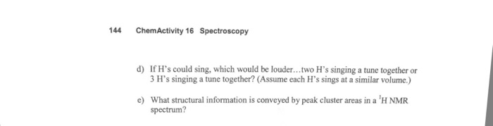 Solved ChemActivity 16 Spectroscopy 143 Spectroscopy Part C: | Chegg.com
