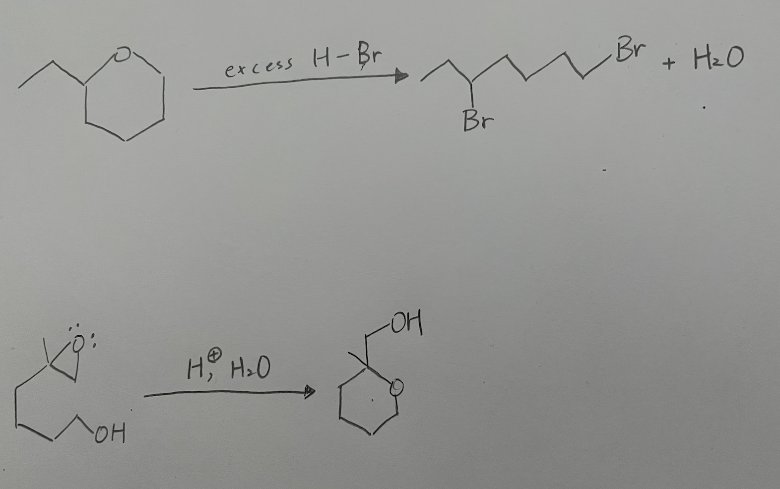Solved он excess HỆ HO H-Br 애 Br Br H2O | Chegg.com