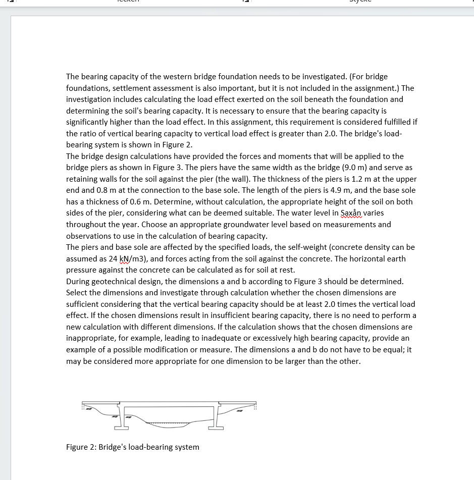 The bearing capacity of the western bridge foundation | Chegg.com