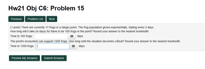 Solved Hw21 Obj C6: Problem 15 Previous Problem List Next (1 | Chegg.com