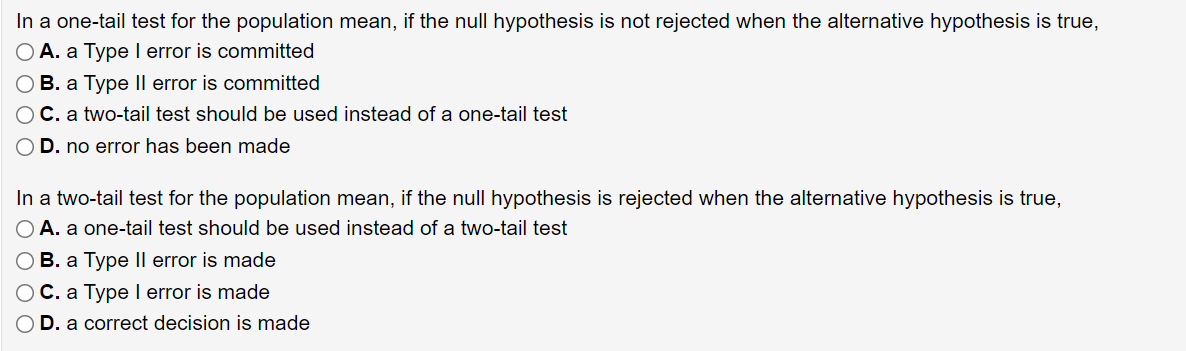 Solved In A One Tail Test For The Population Mean If The 0533