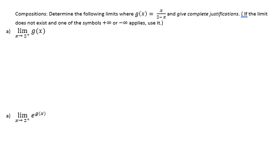 Solved Compositions: Determine the following limits where | Chegg.com