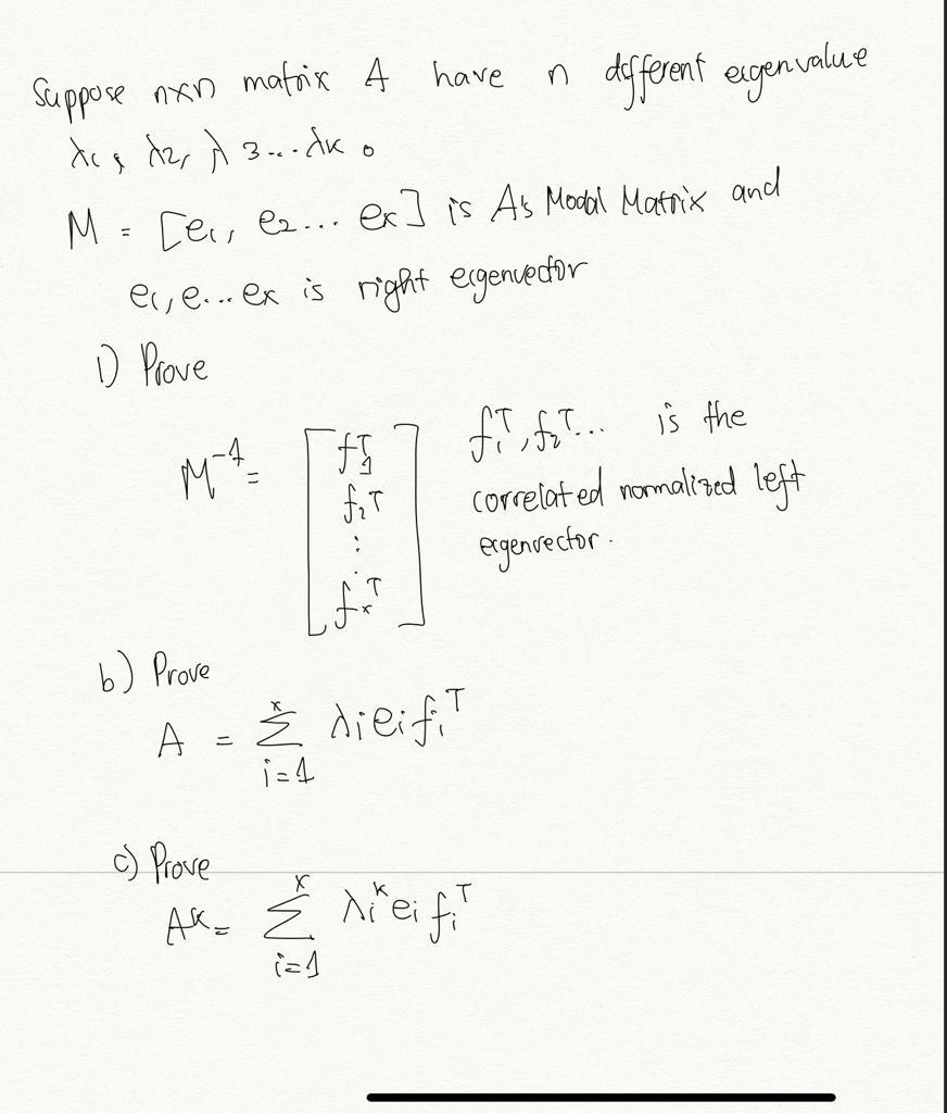 Solved Suppose nxn matrix A have t de ferent exgen value Xcq | Chegg.com