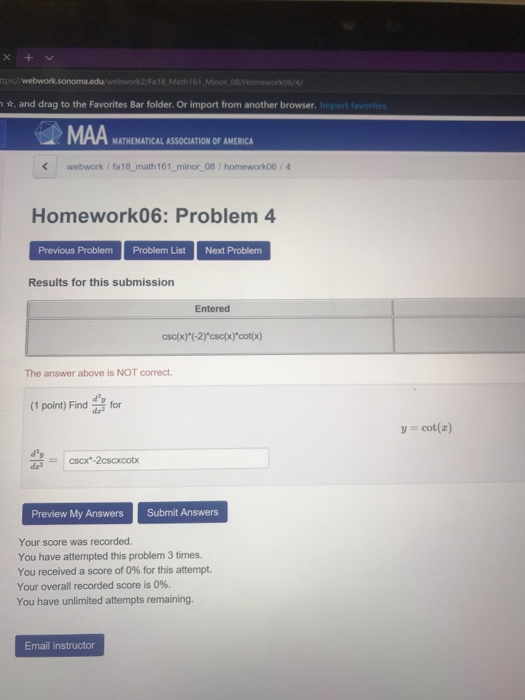 Solved ttps//webwork.sonoma.edu/webwork2/Fa18 Math161 Minor | Chegg.com Solved ttps//webwork.sonoma.edu/webwork2/Fa18 Math161 Minor | Chegg.com