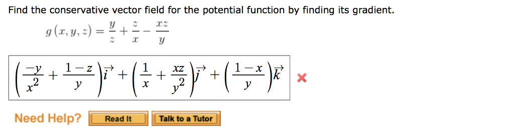 Solved Find the conservative vector field for the potential | Chegg.com