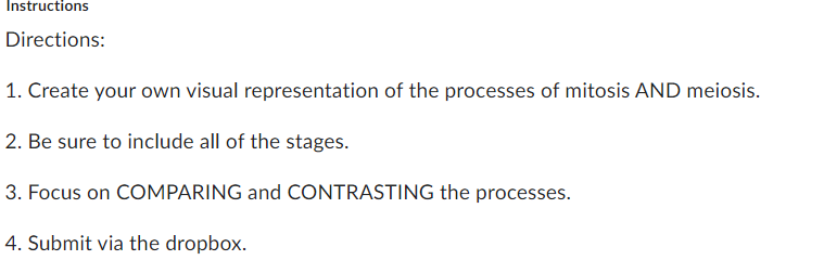 Solved Directions: 1. Create your own visual representation | Chegg.com