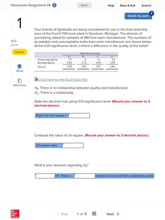 Solved Homework Assignment #6 0 Saved Help Save & Exit | Chegg.com