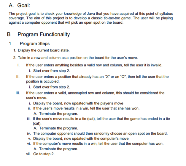 Solved Need to write a Java program for a Tic Tac Toe game | Chegg.com