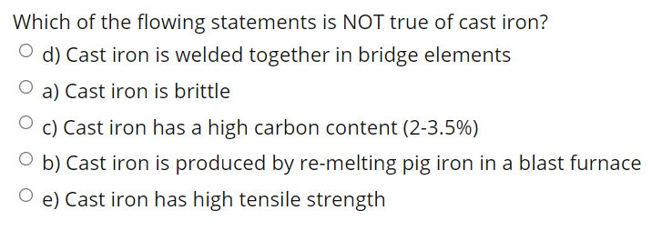 Solved Which of the flowing statements is NOT true of cast | Chegg.com