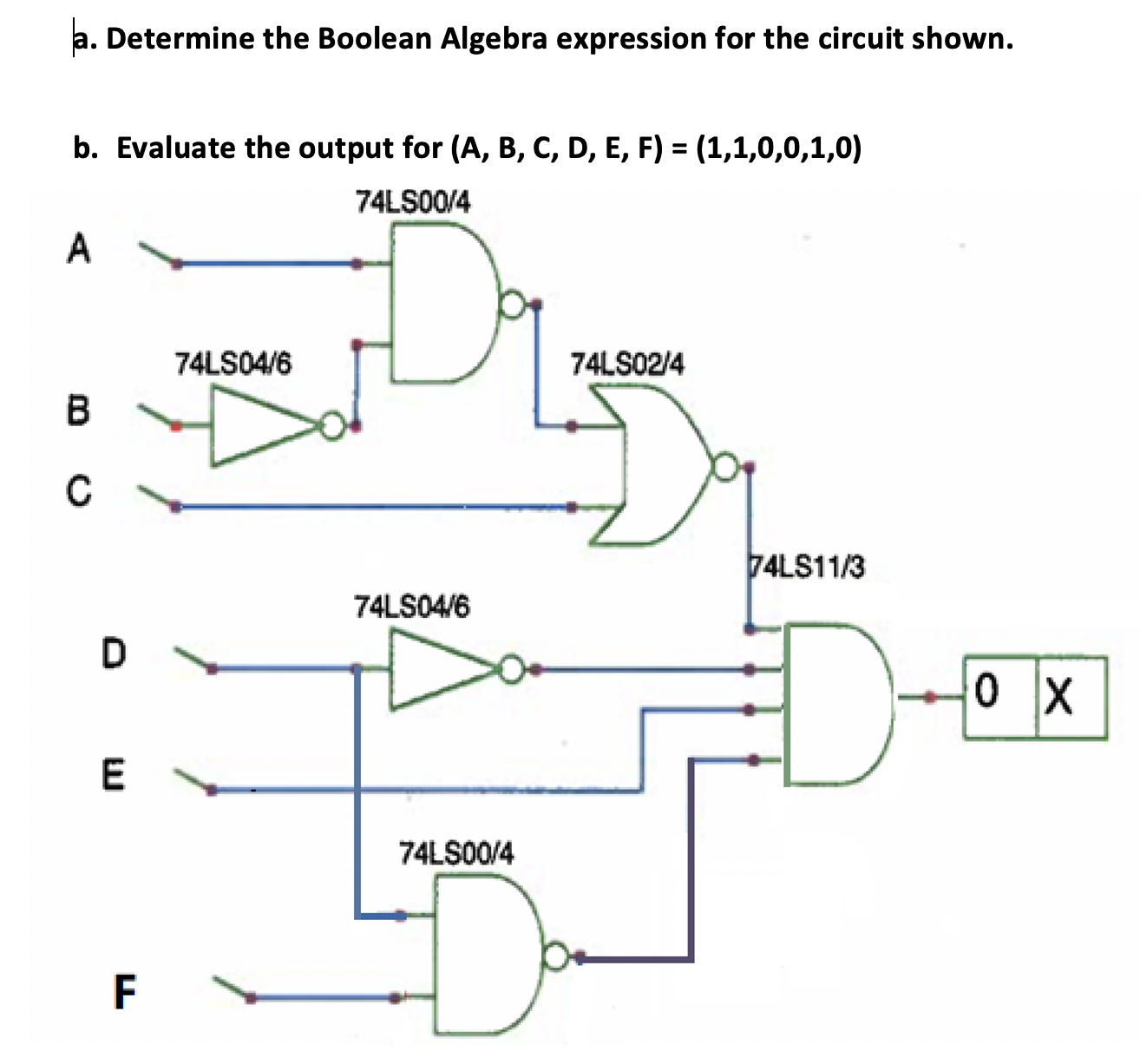 Solved a. Determine the Boolean Algebra expression for the | Chegg.com