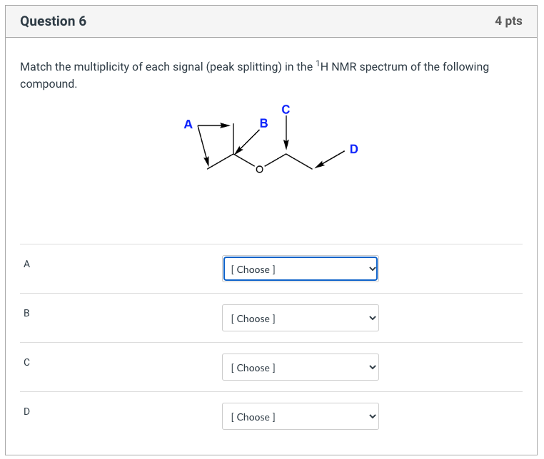 Solved Match the multiplicity of each signal (peak | Chegg.com
