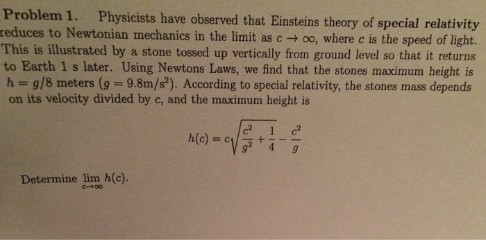 Solved Physicists have observed that Einsteins theory of | Chegg.com